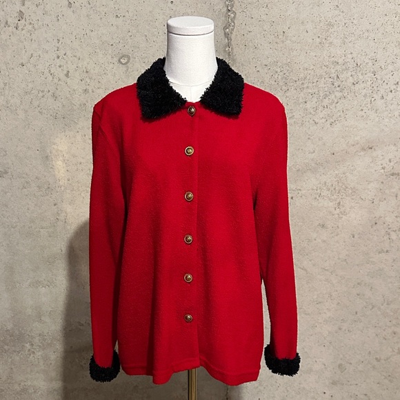 Ecco Petites | Jackets & Coats | Vintage 9s Ecco Petites Red Cardigan ...